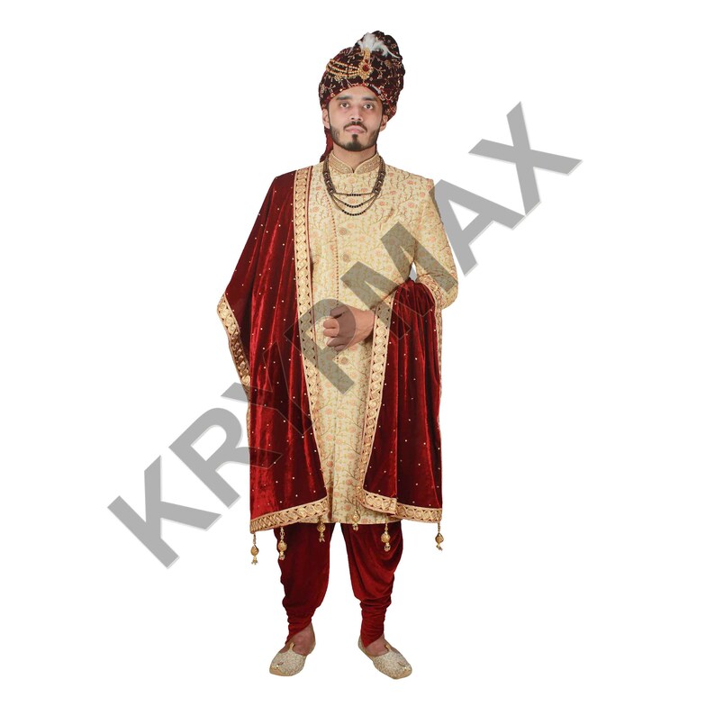 Royal Jodhpuri Style Men Velvet Maharaja Dupatta Shawl for Groom ...