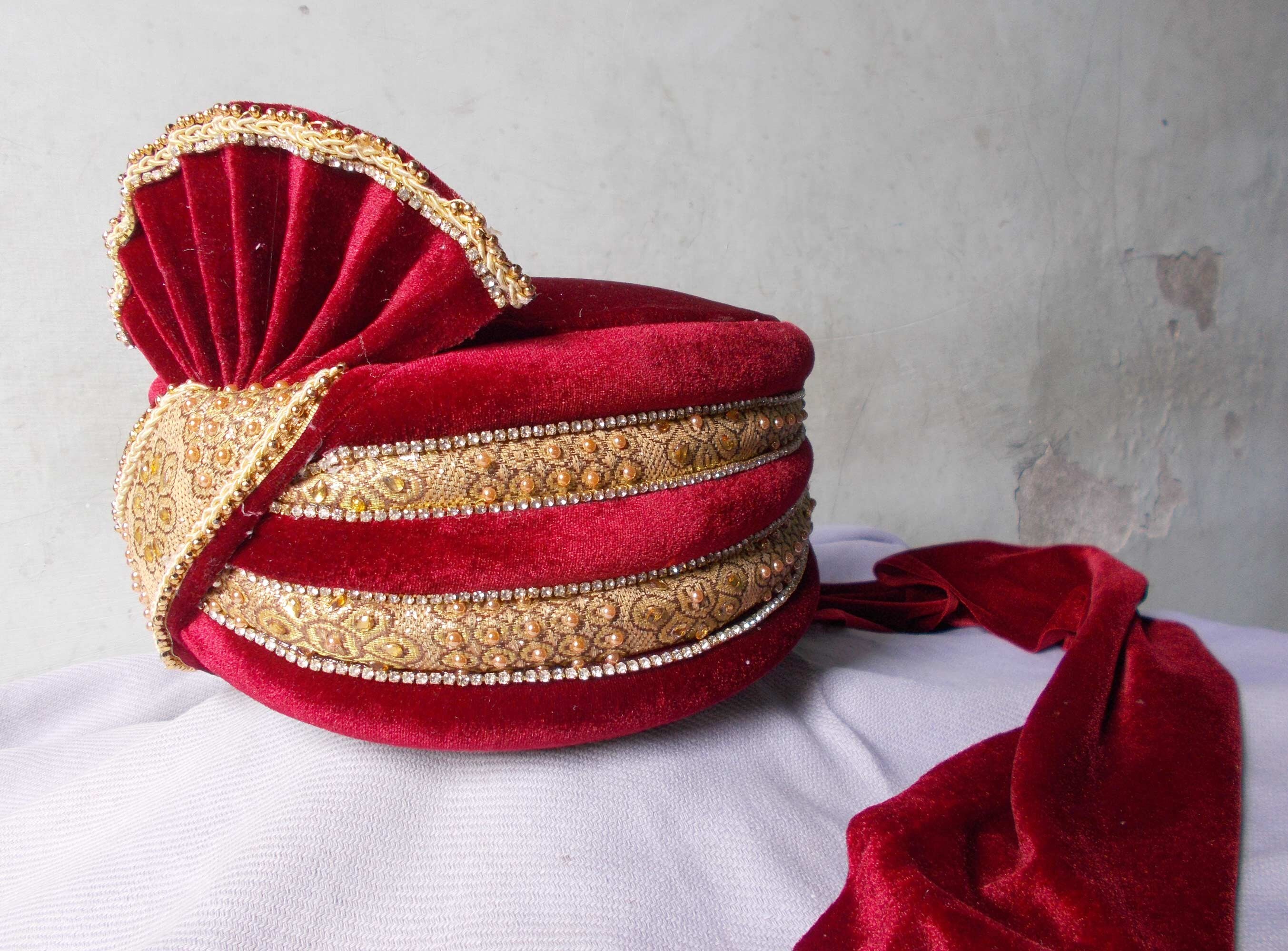 Wedding Groom Turban Pagri/Pagdi Velvet Safa for Men Party | Etsy