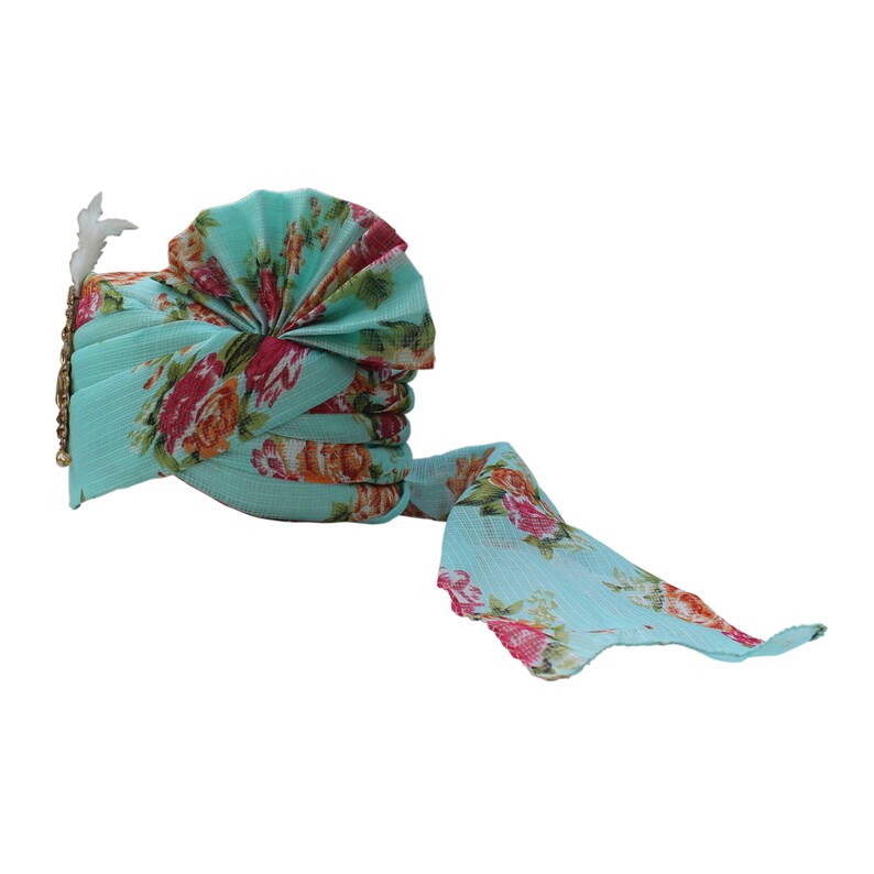 Rose Flower Print Wedding Bridegroom Turban Safa Pagdi for Men Dulha ...
