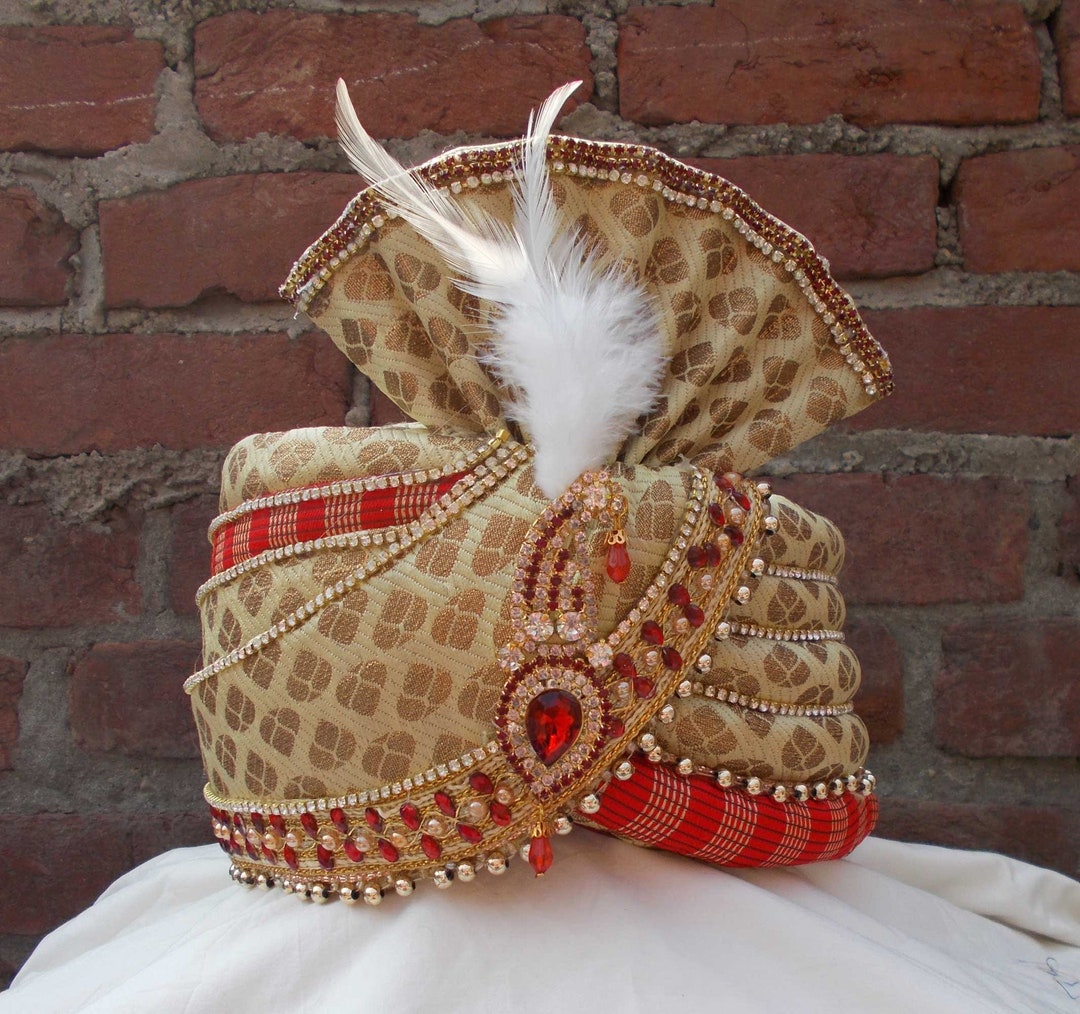 Men Hat Indian Pag Wedding Turban Handmade Traditional Groom - Etsy