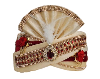 White Wedding Turban Safa for Indian Wedding Royal Wedding - Etsy