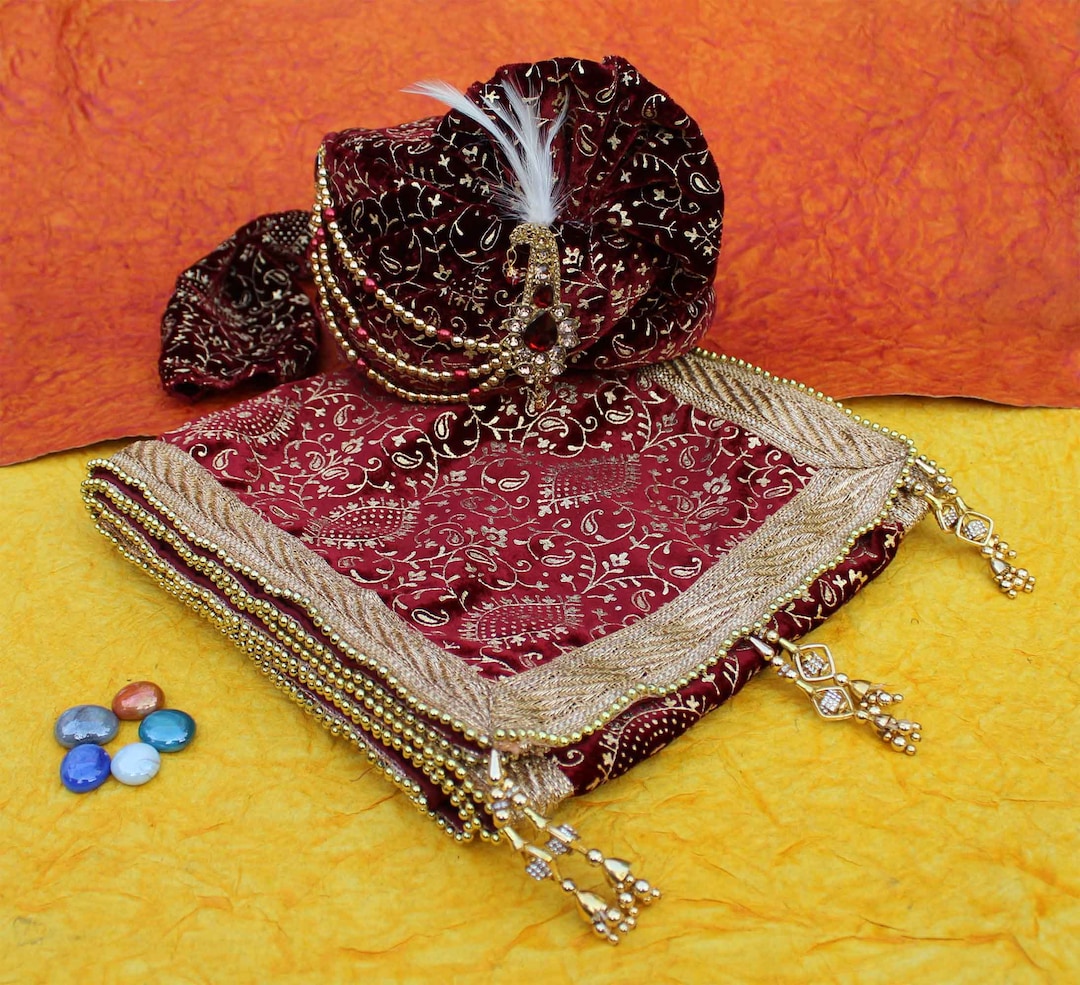 Indian Wedding Turban Pagri Wear Safa Pagdi Royal Maharaja Turban Men ...