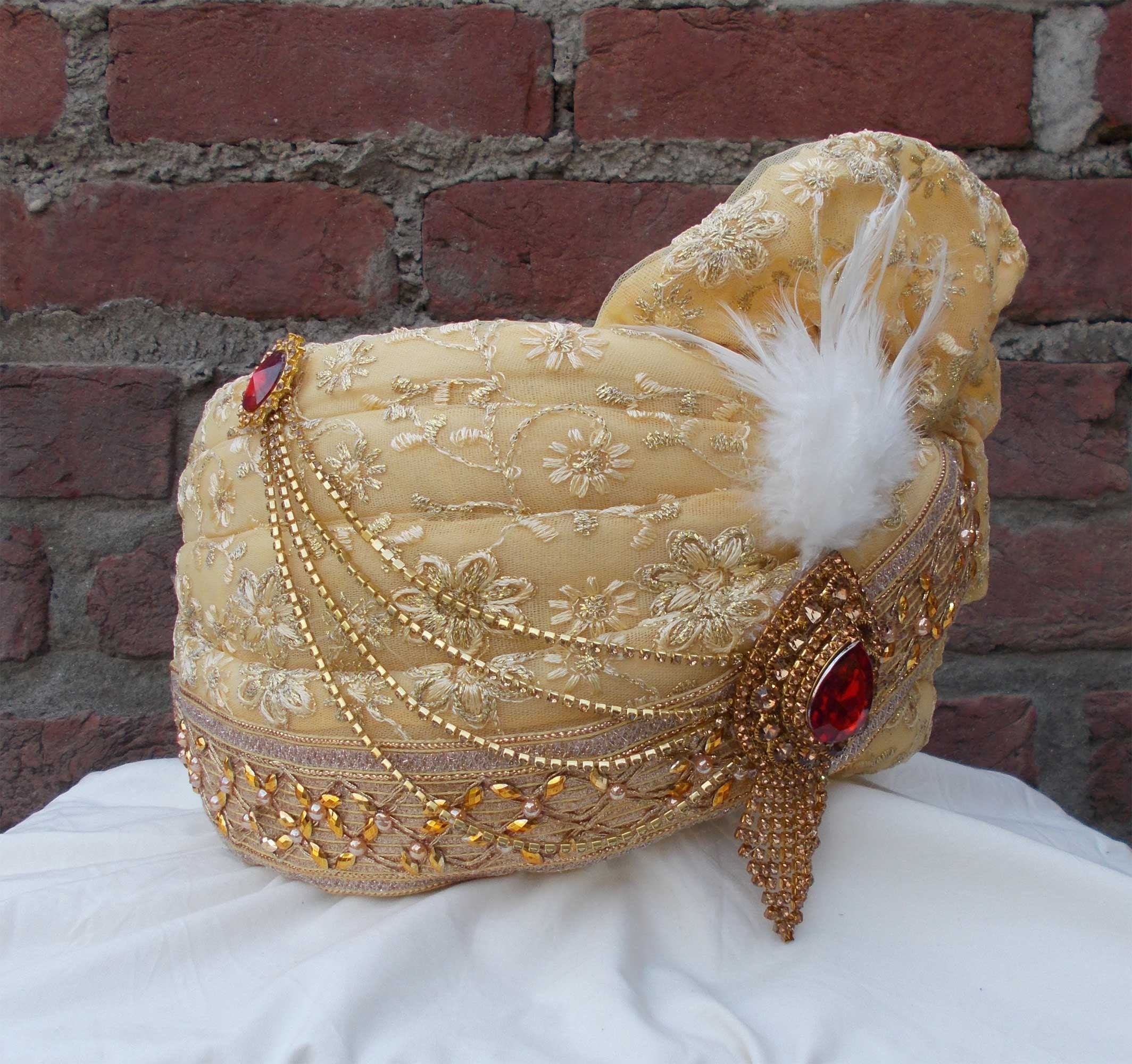 Floral Embroidery Indian Wedding Turban, Men's Safa Pagri - Etsy