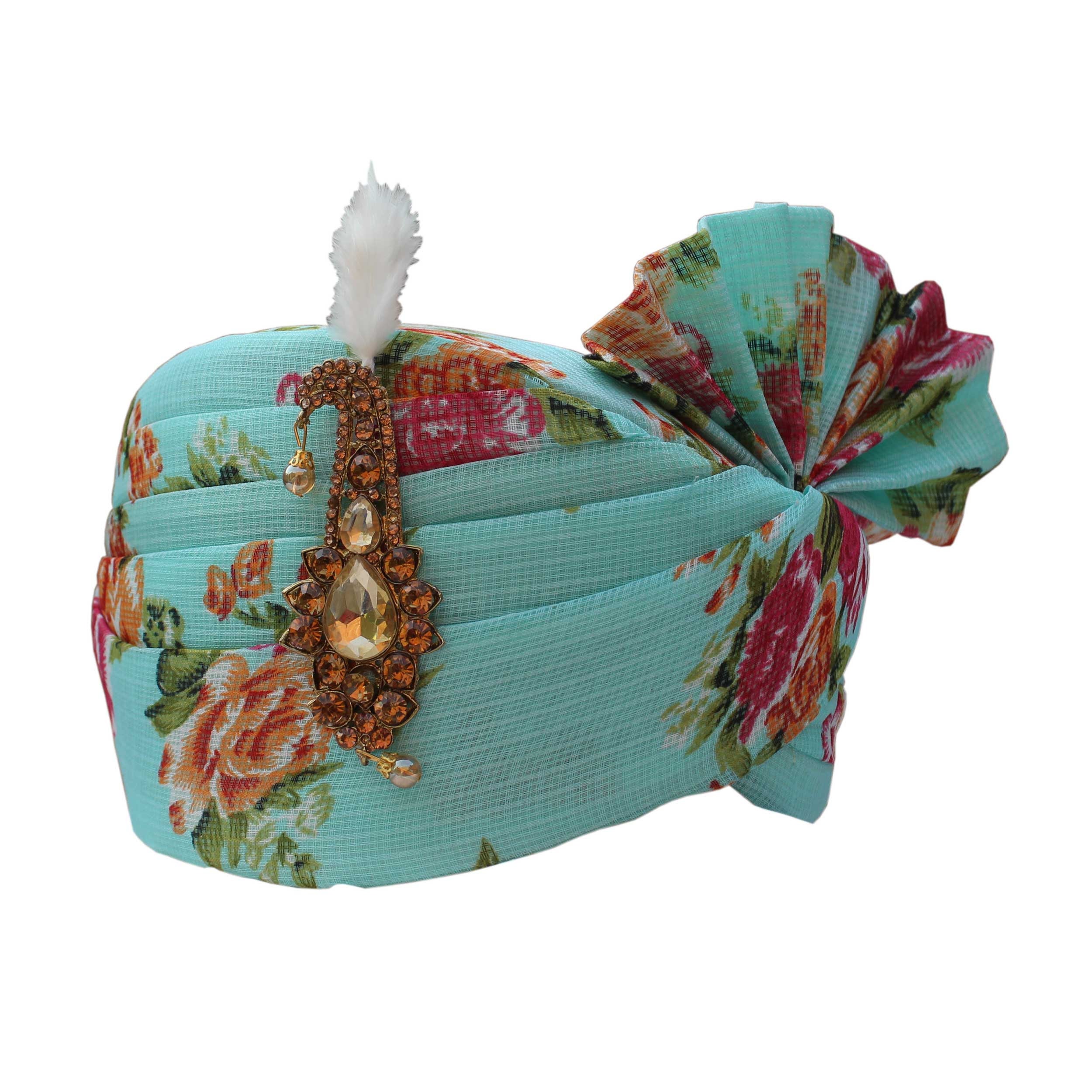Rose Flower Print Wedding Bridegroom Turban Safa Pagdi for Men Dulha ...