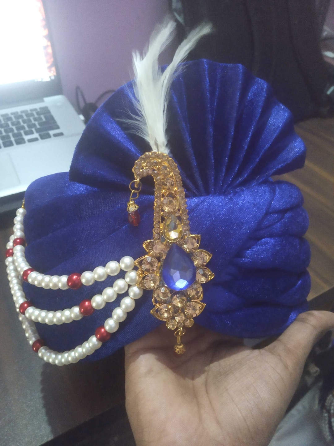 Indian Wedding Men Pagri Safa Royal Maharaja Look Made of Velvet Fabric ...
