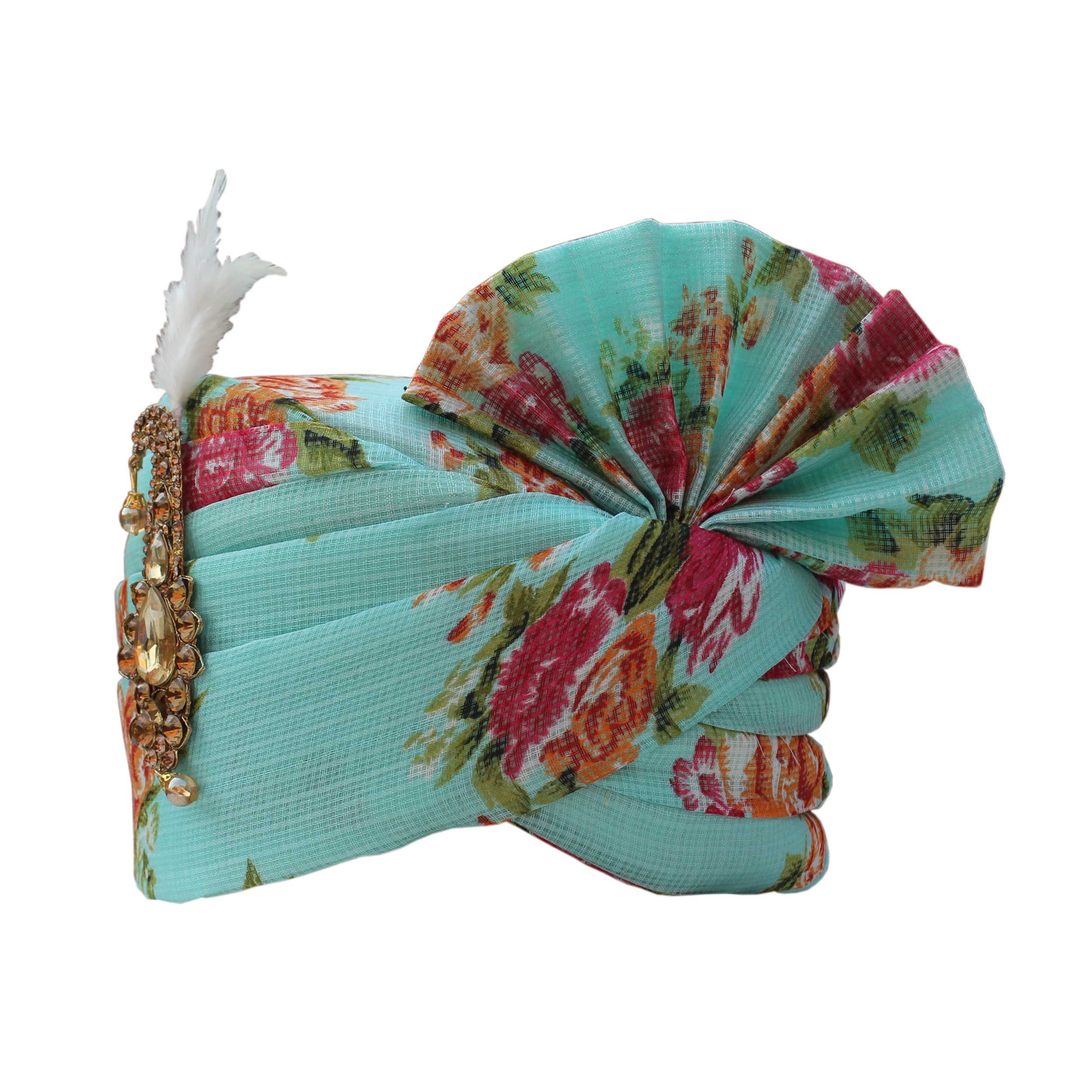 Rose Flower Print Wedding Bridegroom Turban Safa Pagdi for Men Dulha ...