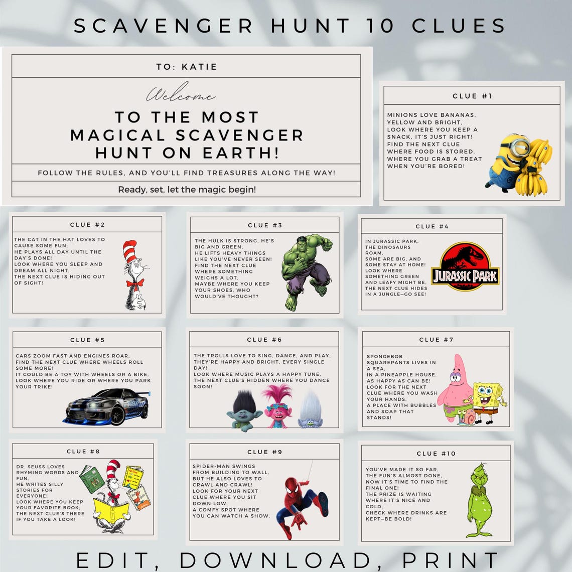 Universal Orlando Scavenger Hunt: 10 Clues (digital Download) - Etsy