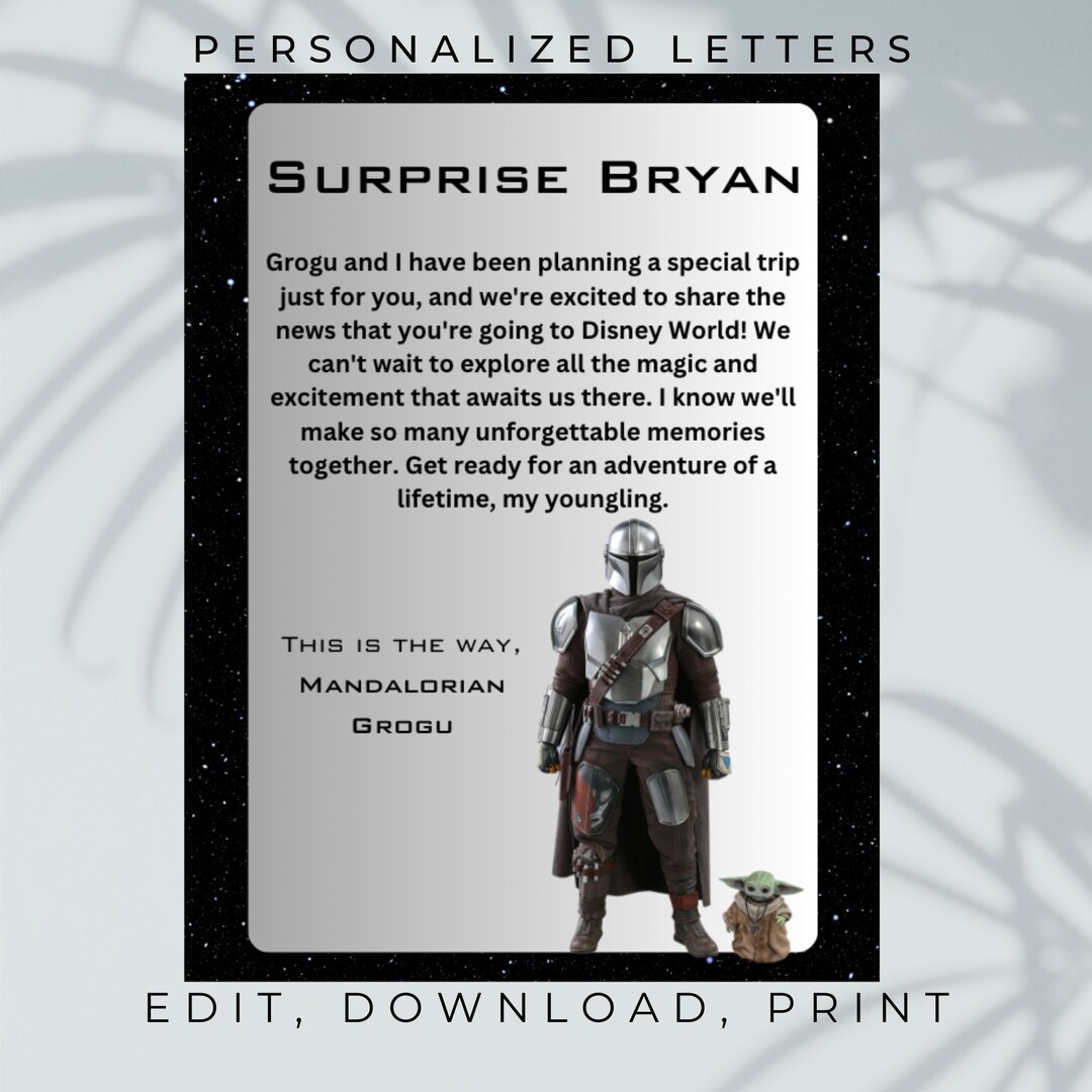 Mandalorian Surprise, Vacation Announcement, Surprise You're Going To ...