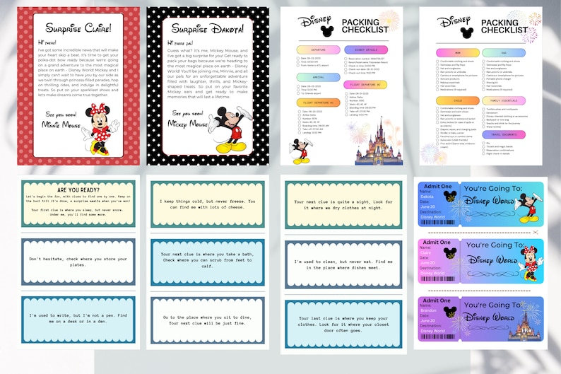 Ultimate Mickey Minnie Package, Personalized Letters, Scavenger Hunt ...