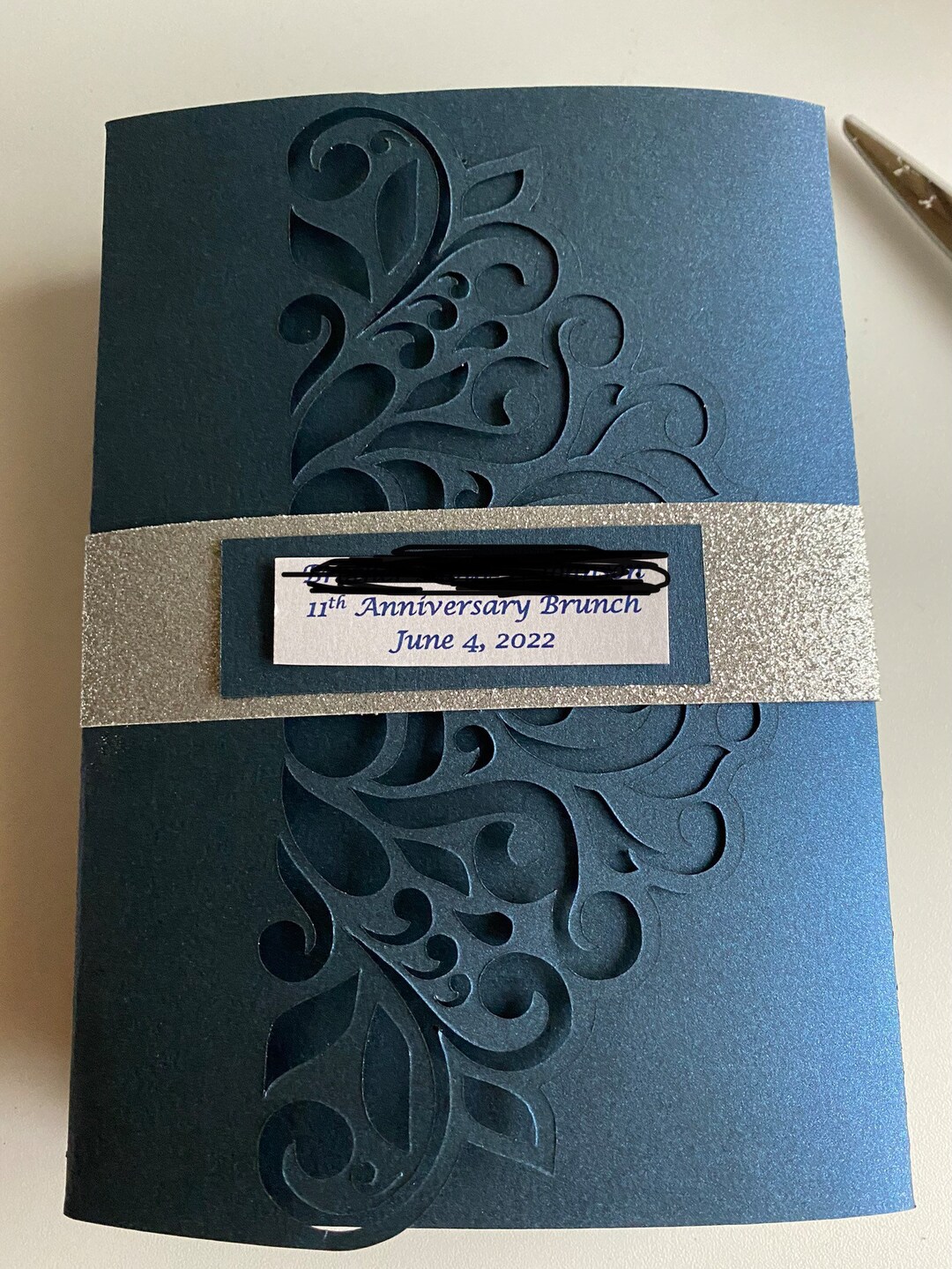 Tri Fold Custom Invitations With Belly Band-only Sold in Bulk- Quantity ...