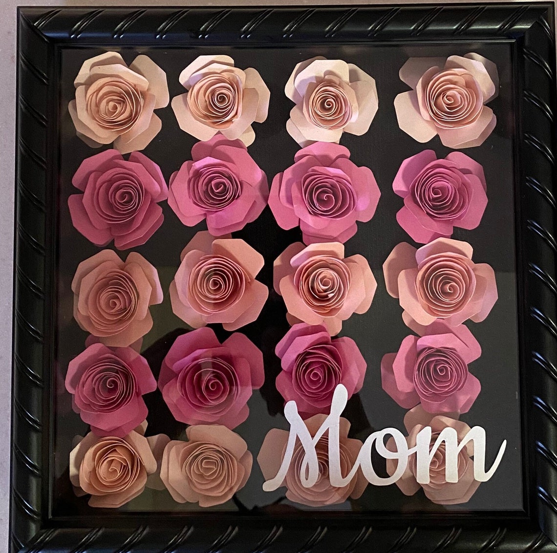 Customizable Shadow Box With Flowers - Etsy