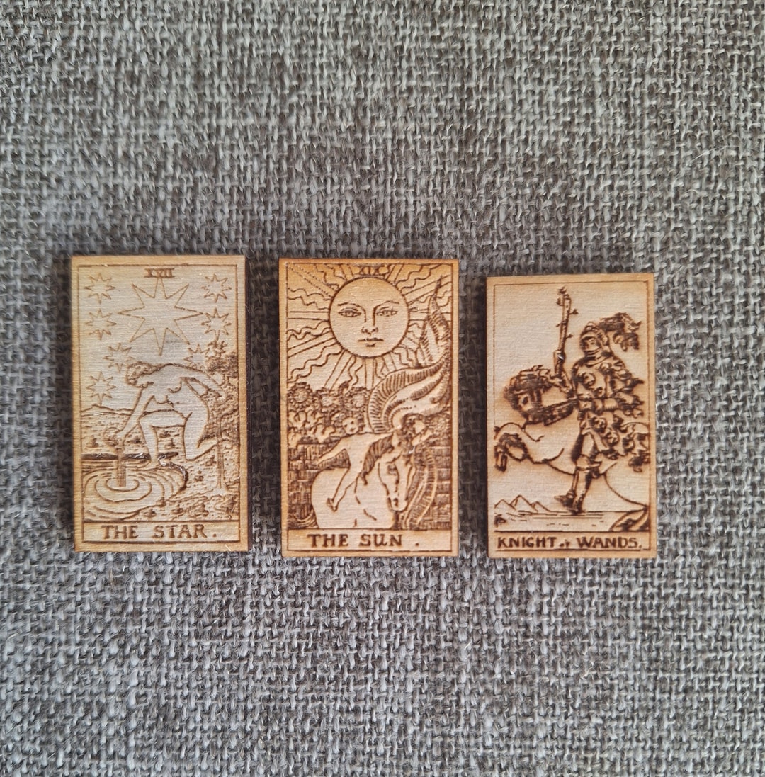 Rider Waite Tarot Card Wood Laser Etched Hat or Lapel Pin - Tarot Deck ...