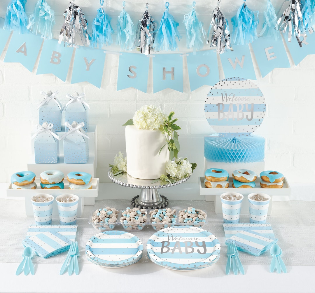 Welcome Baby Boy | Baby Shower Party Pack Kit | New Baby | Baby Shower ...