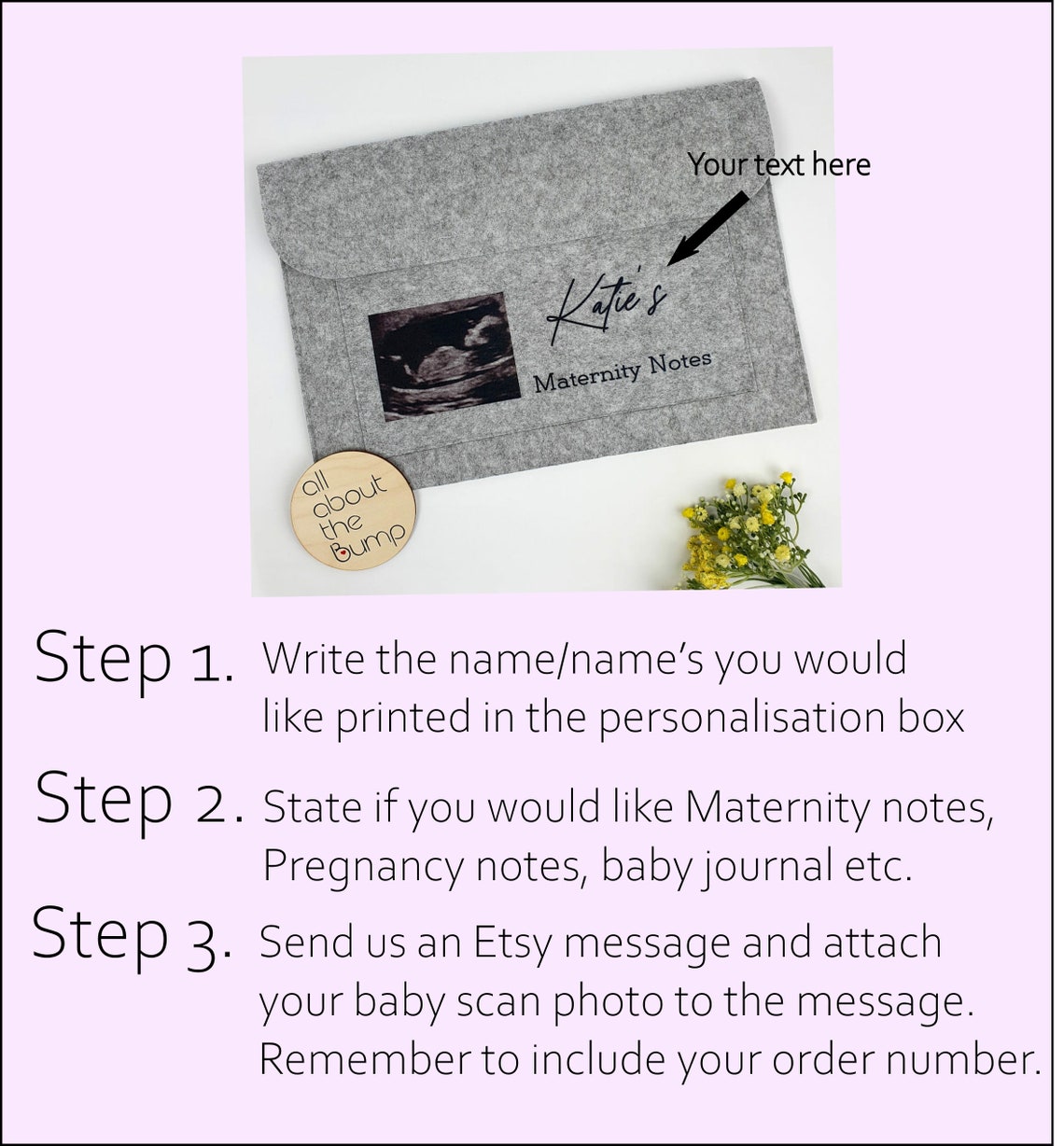 Digitally Printed Personalised Pregnancy Maternity Notes | Etsy