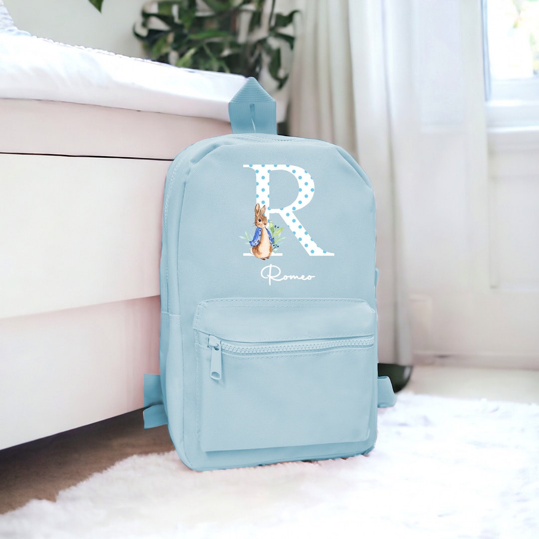 Personalised Peter Rabbit Initial Backpack Back to School Kids Children ...