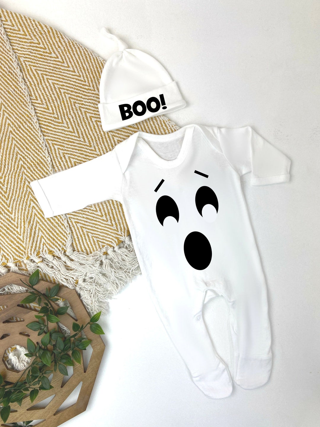 Personalised Halloween Little Cute Ghost Babygrow and Optional - Etsy