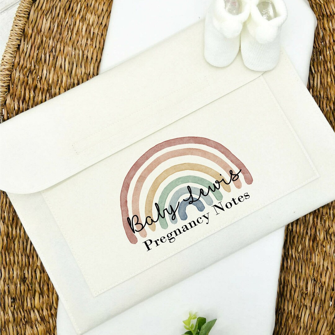 Rainbow Baby Preganacy/maternity Notes Folder | Personalised New Baby ...