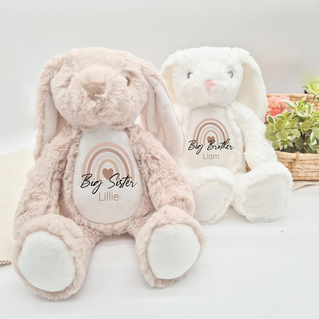 Nouvelle peluche pour bébé | Cadeau lapin grande soeur frère | Cadeau ...