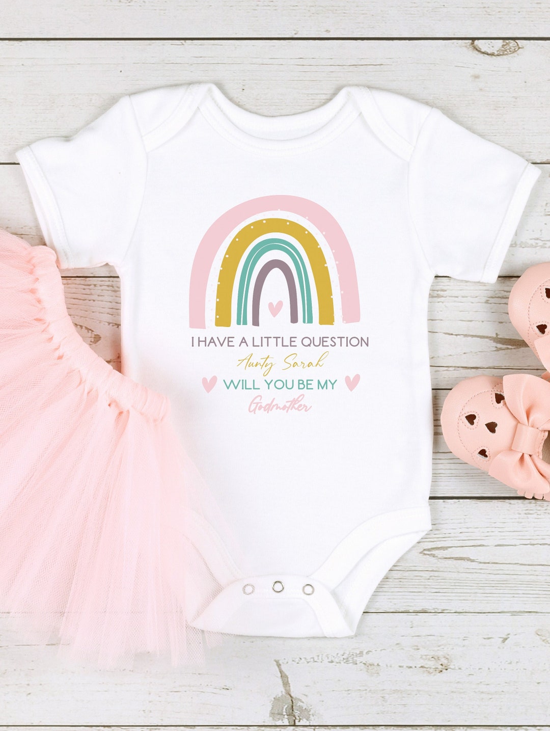 Will You Be My Godmother Proposal Baby Announcement Vest christening Vest God Mother Friend ...