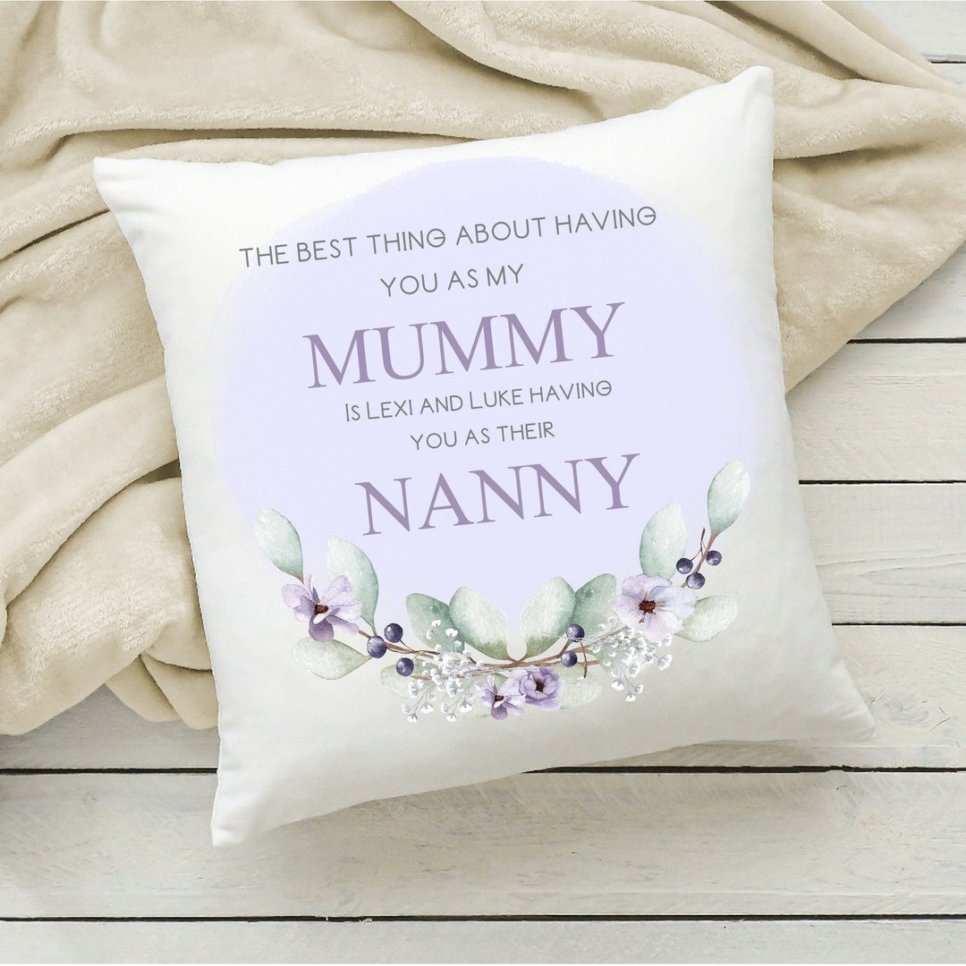 Personalised Mummy Nanny Cushion Mother's Day Gift Present From ...