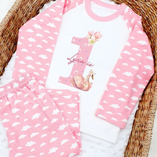 Girls Personalised Birthday Pjs Birthday Pyjamas 1st - Etsy UK
