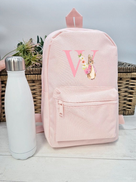 Personalised Pink Flopsy Rabbit Initial Backpack Back to - Etsy