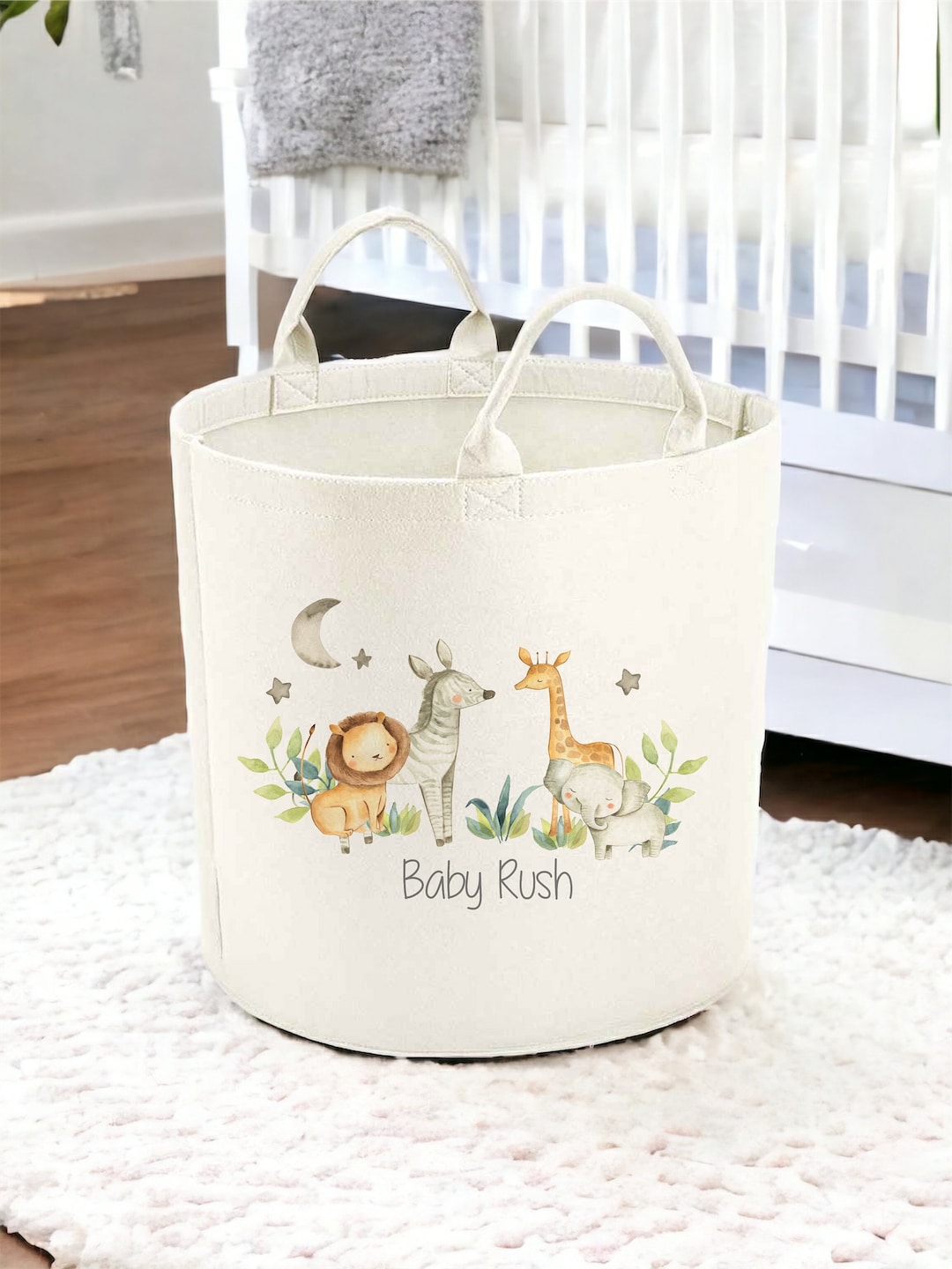 Personalised Jungle Toy Tub Toy Box Baby Gift Baby Shower Present ...
