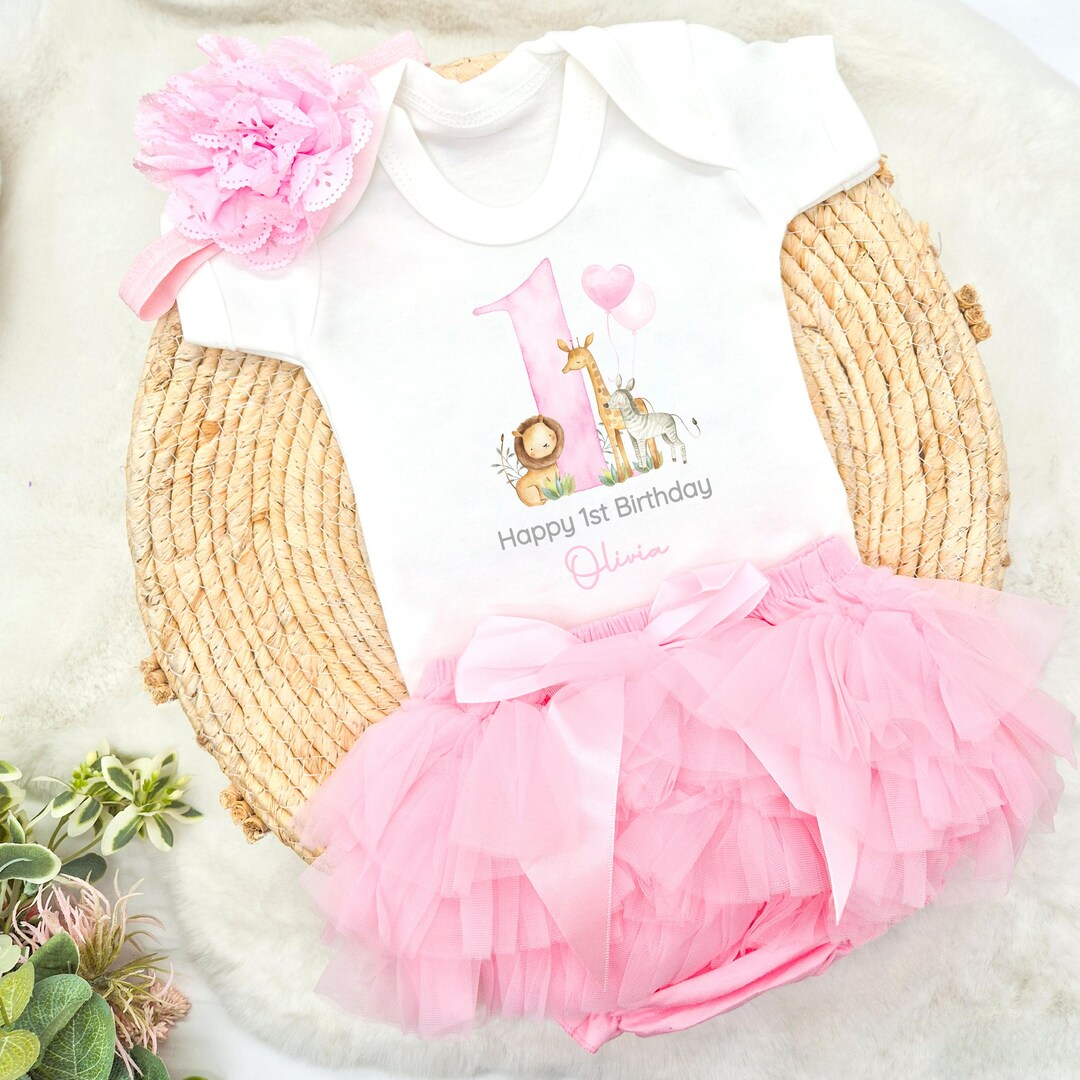 Personalised 1st Birthday Number Outfit | Baby Vest Bodysuit & Optional ...