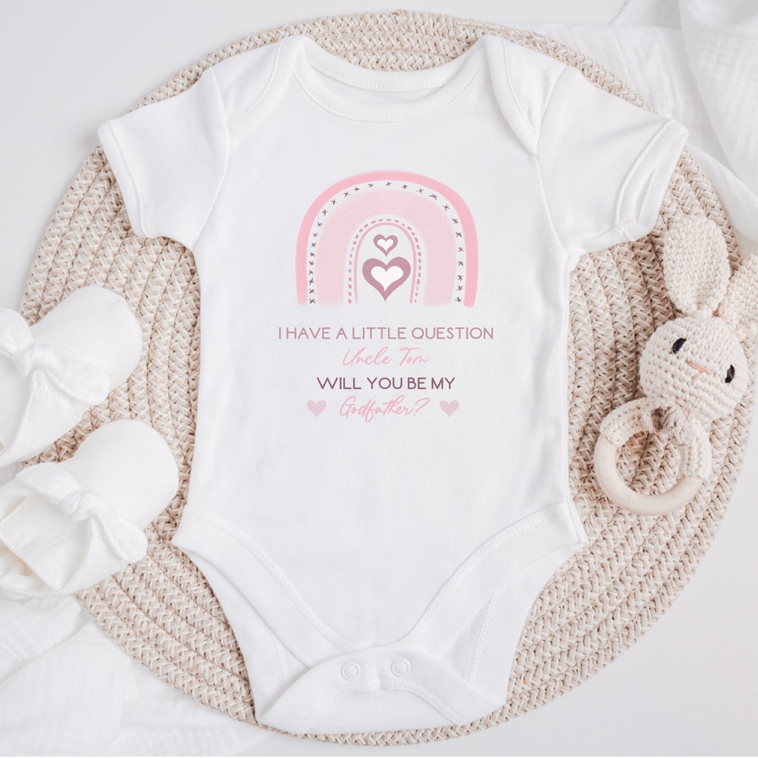 Will You Be My Godmother Proposal Baby Announcement Vest christening Vest God Mother Friend ...