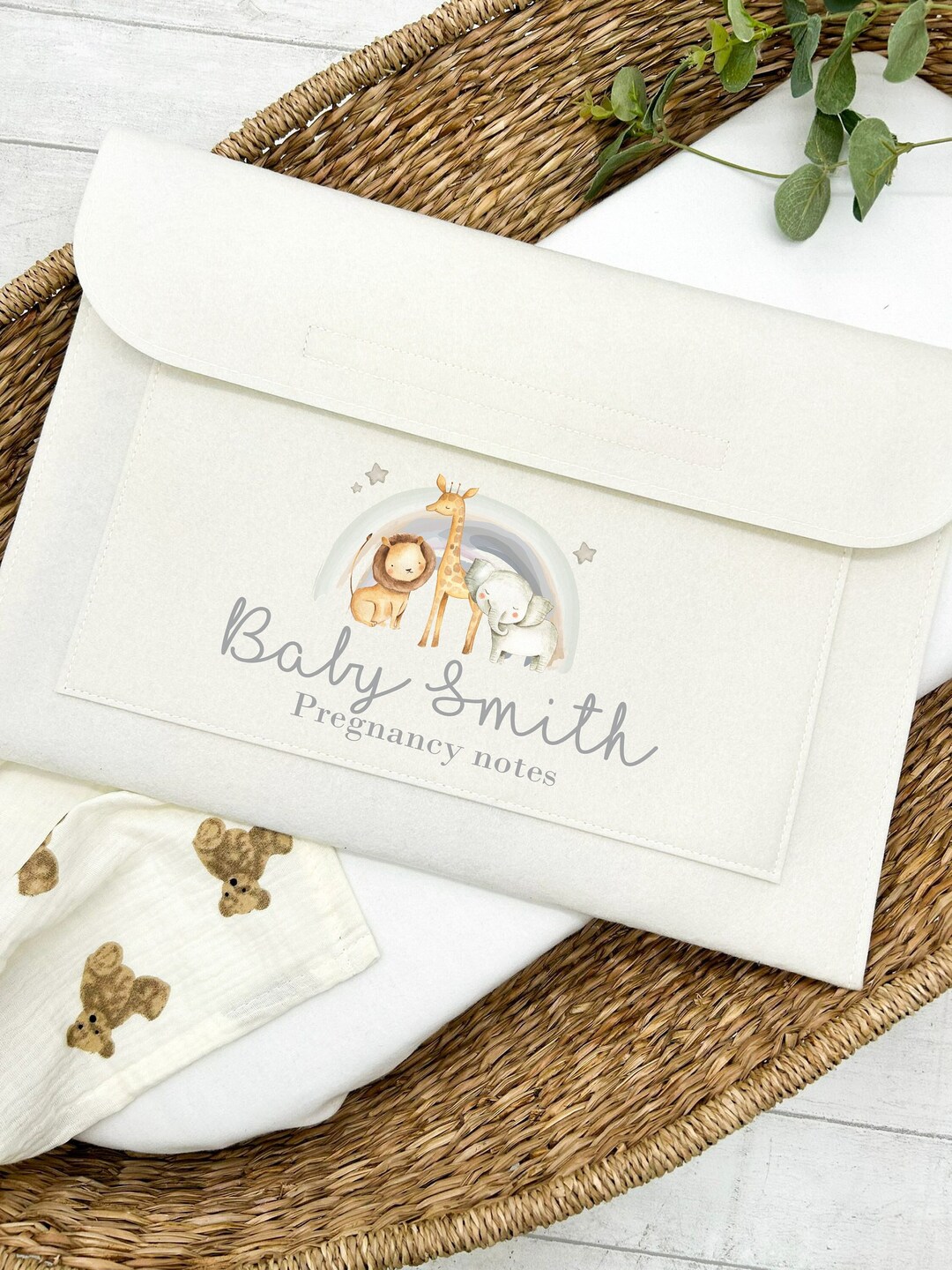 Jungle Rainbow Pregnanacy/maternity Notes Folder | Personalised New ...