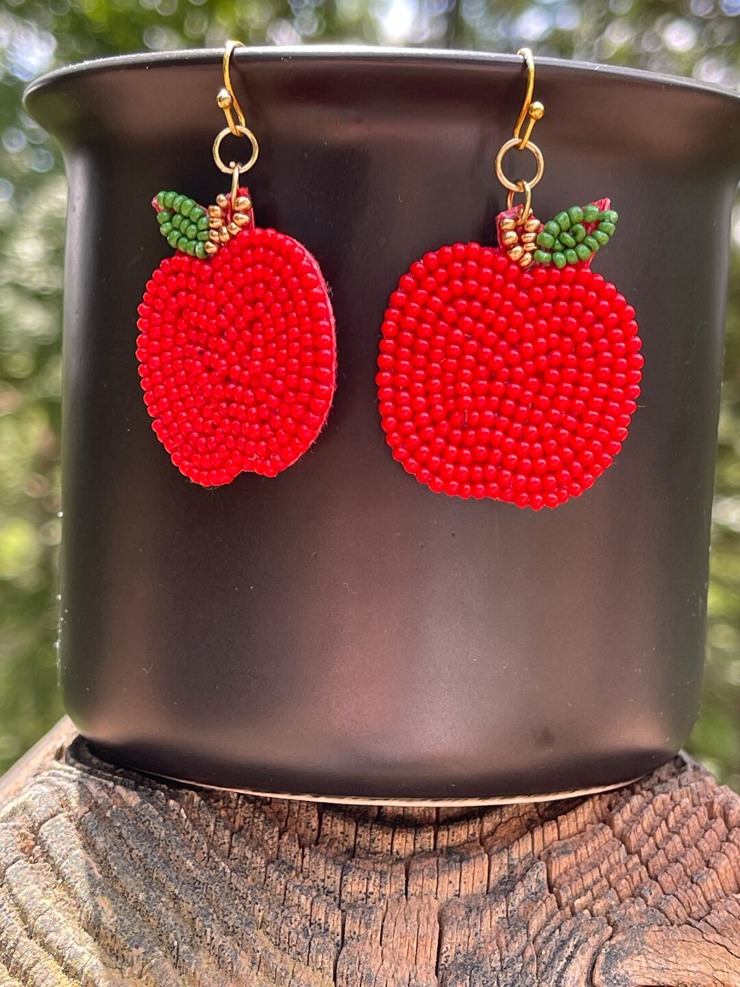 Apple Seed Bead Drop Earring - Etsy