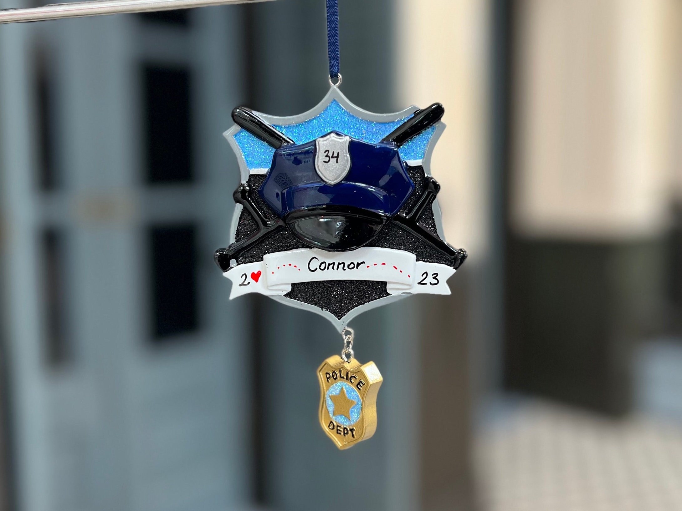 Policeman Personalized Christmas Tree Ornament Cop - Etsy