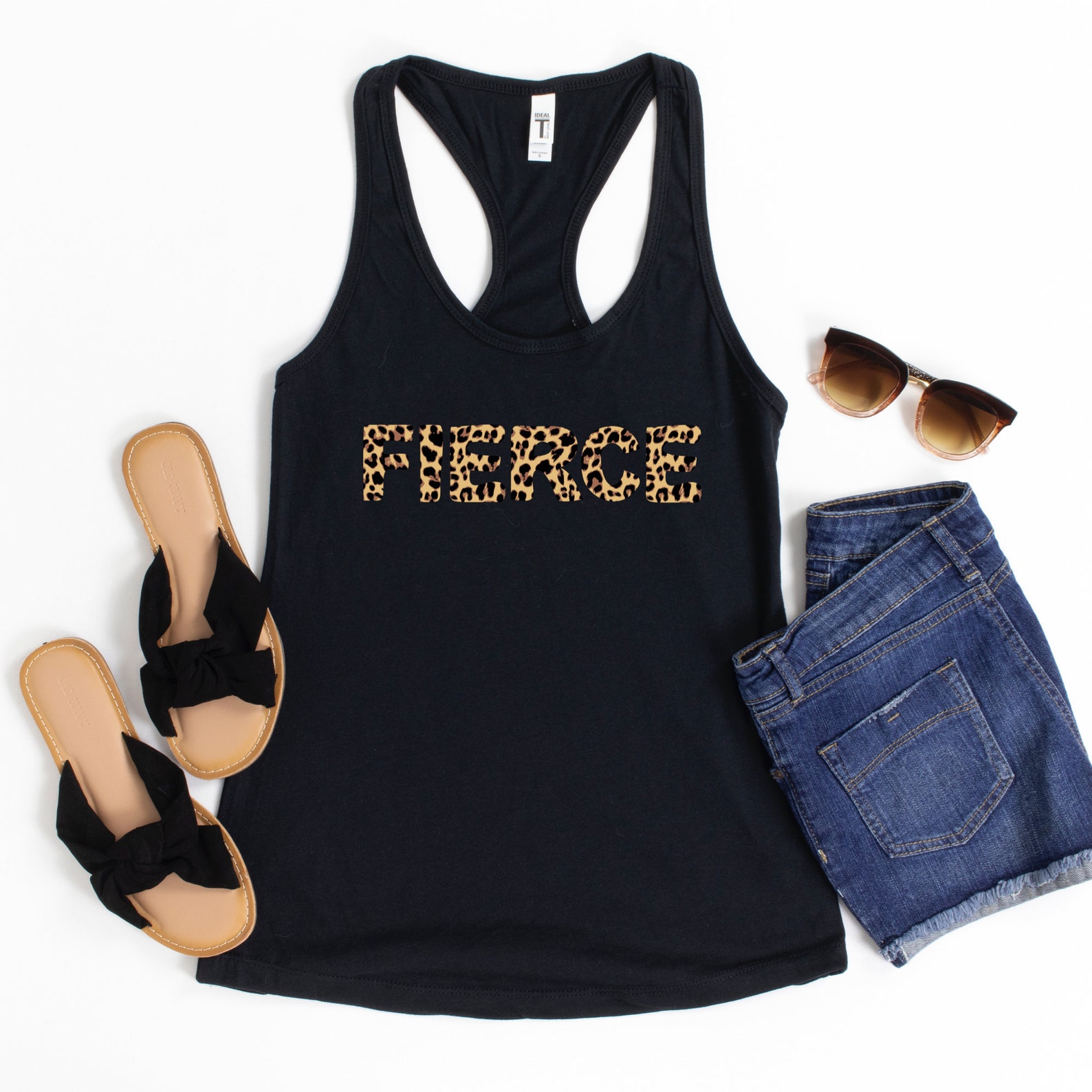 Fierce Cheetah Print Tank for Women Fierce Woman Racerback - Etsy
