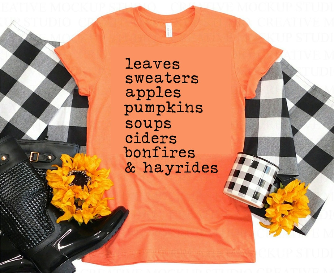 Fall Words Shirt, Cute Fall Shirt, Plus Size Pumpkin Tee, Autumn ...