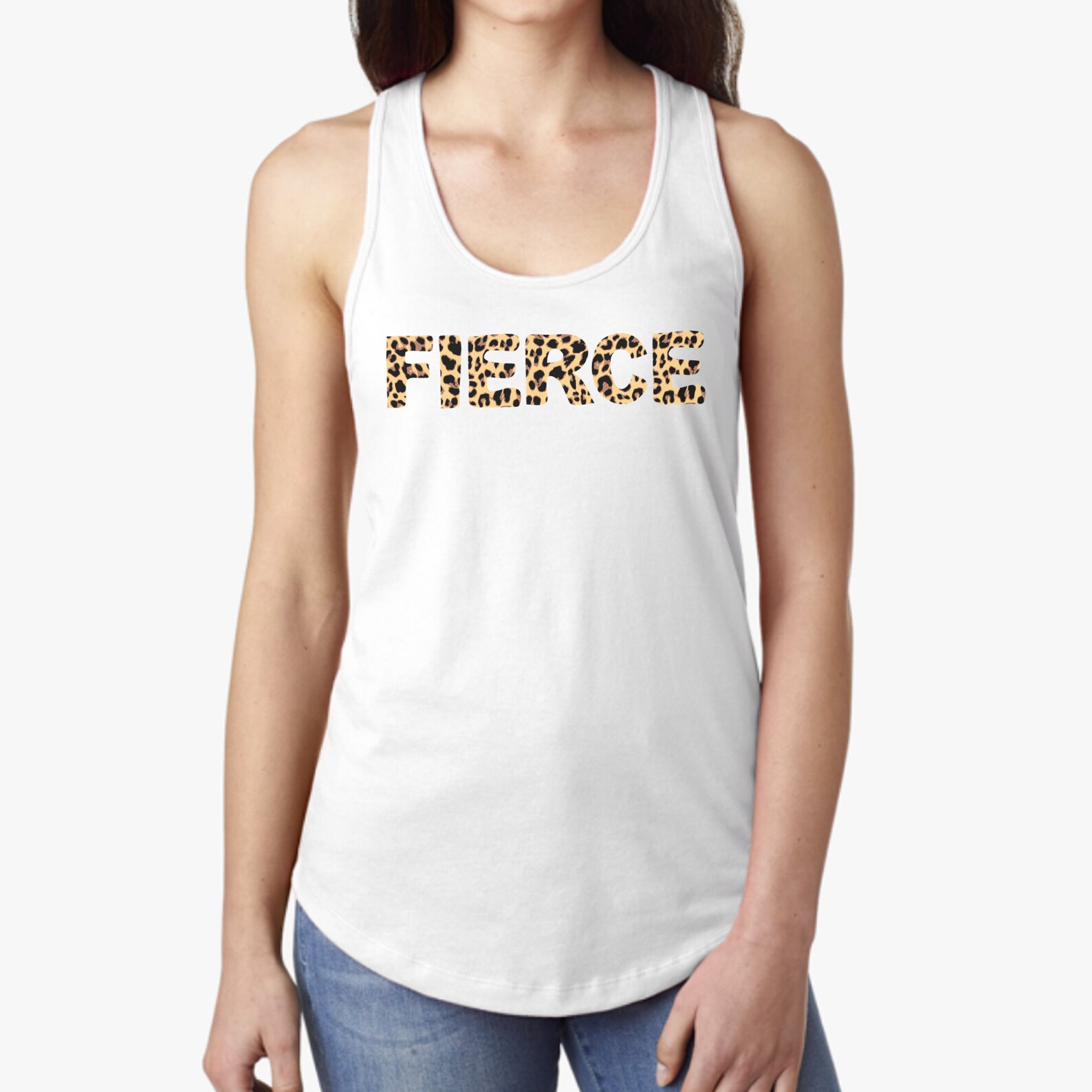 Fierce Cheetah Print Tank for Women Fierce Woman Racerback - Etsy