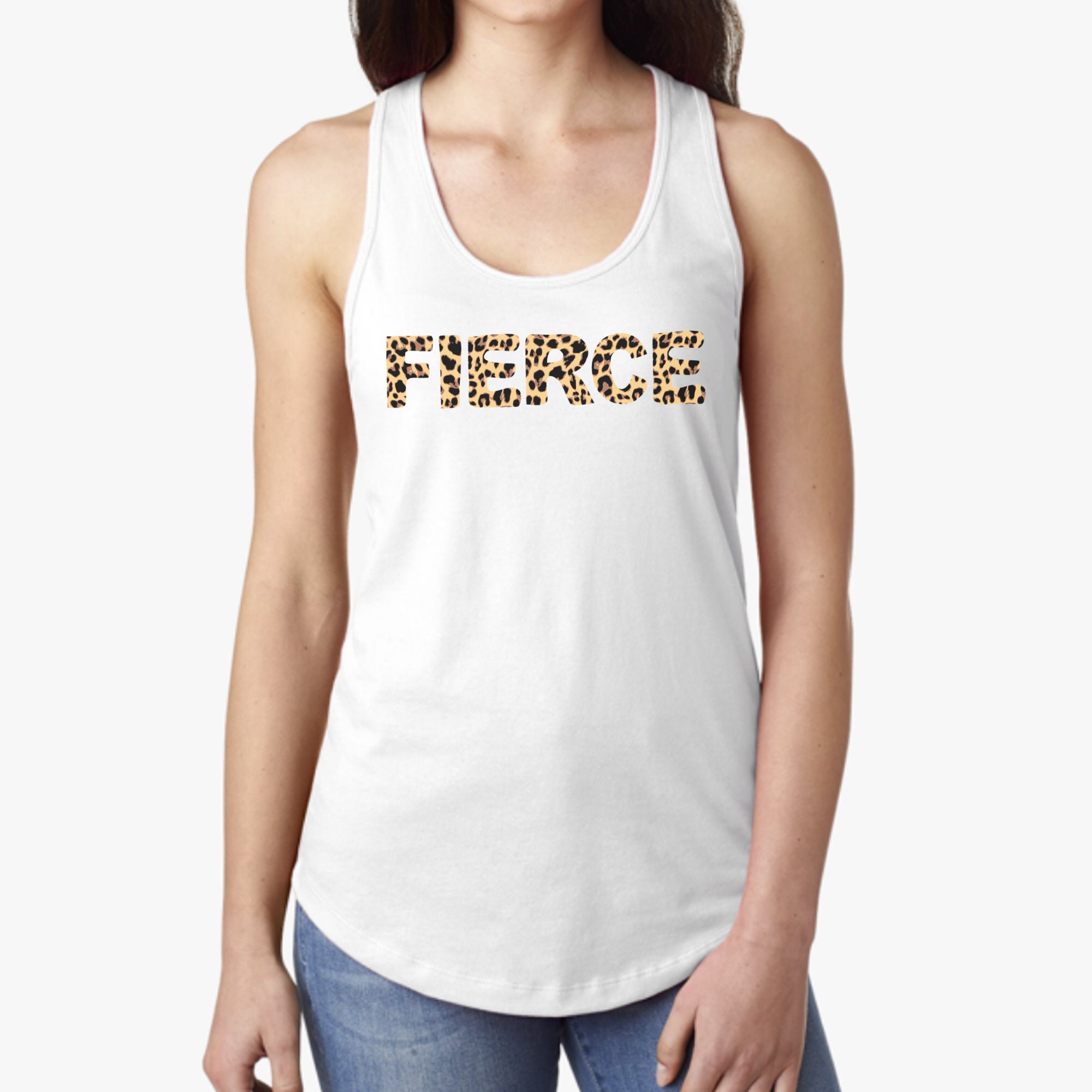Fierce Cheetah Print Tank for Women, Fierce Woman Racerback, Female ...