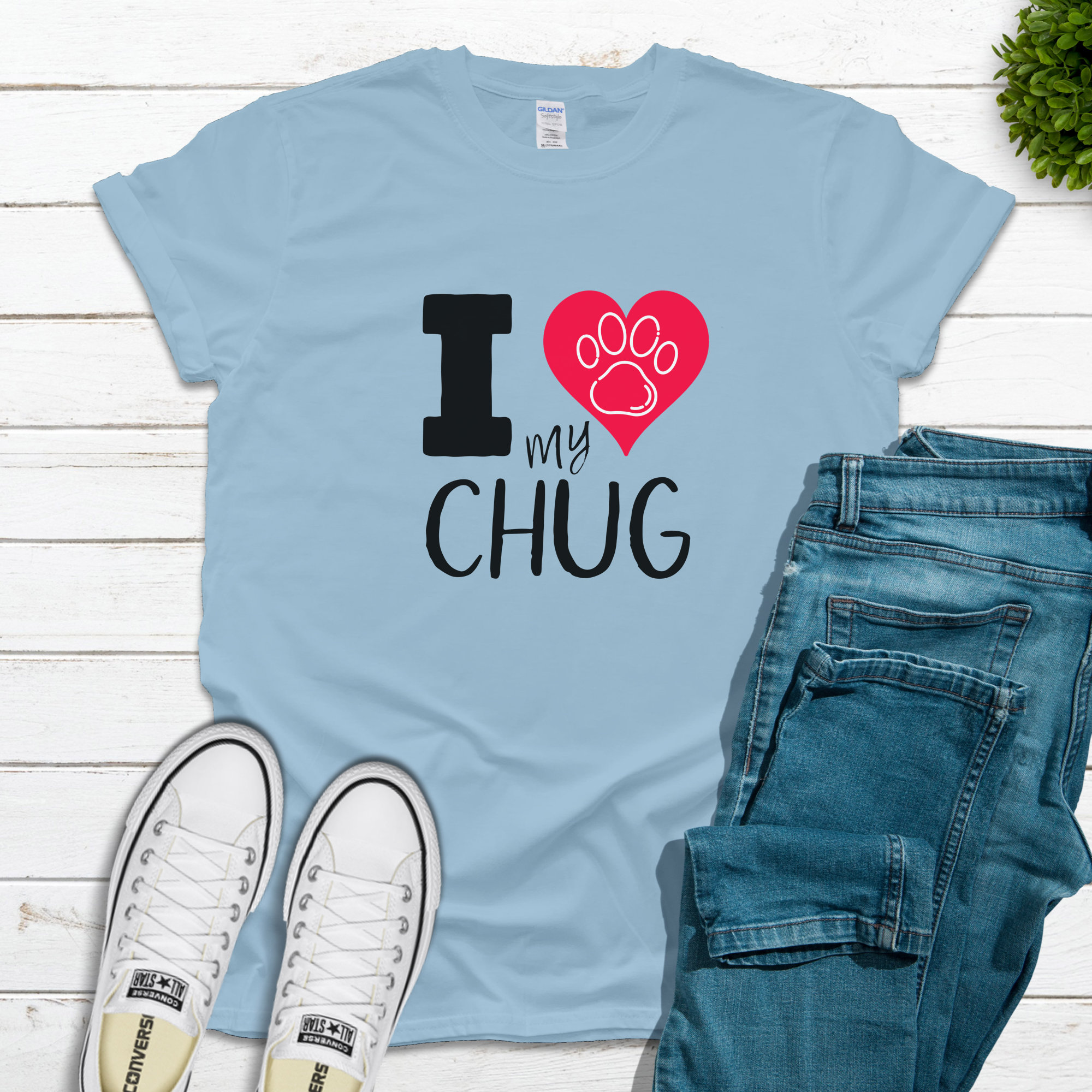 I Love My Chug Tee Dog Mom TShirt Dog Dad T-Shirt Chug | Etsy