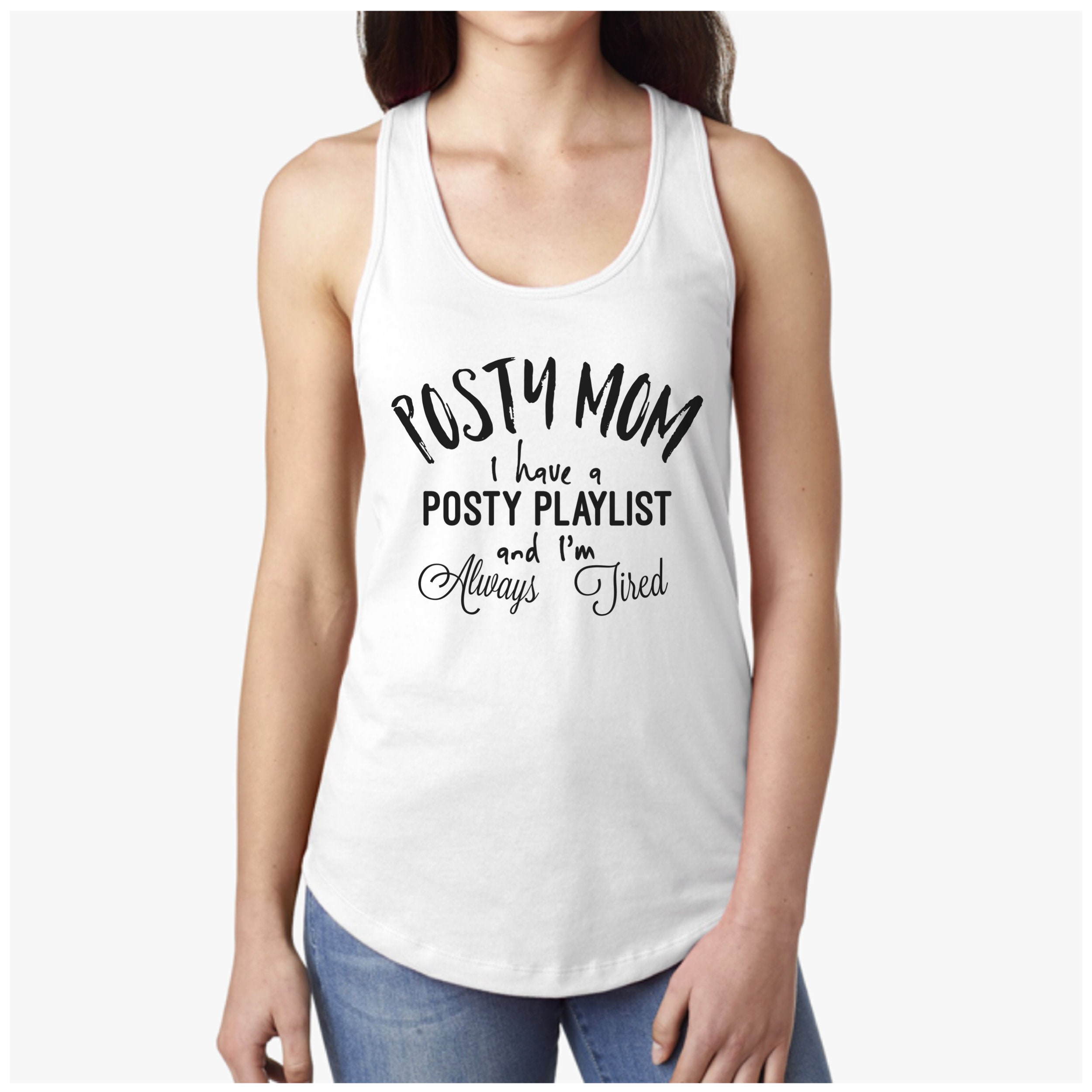 Posty Mom Shirt Posty Mom Tank Top Always Tired Womens | Etsy