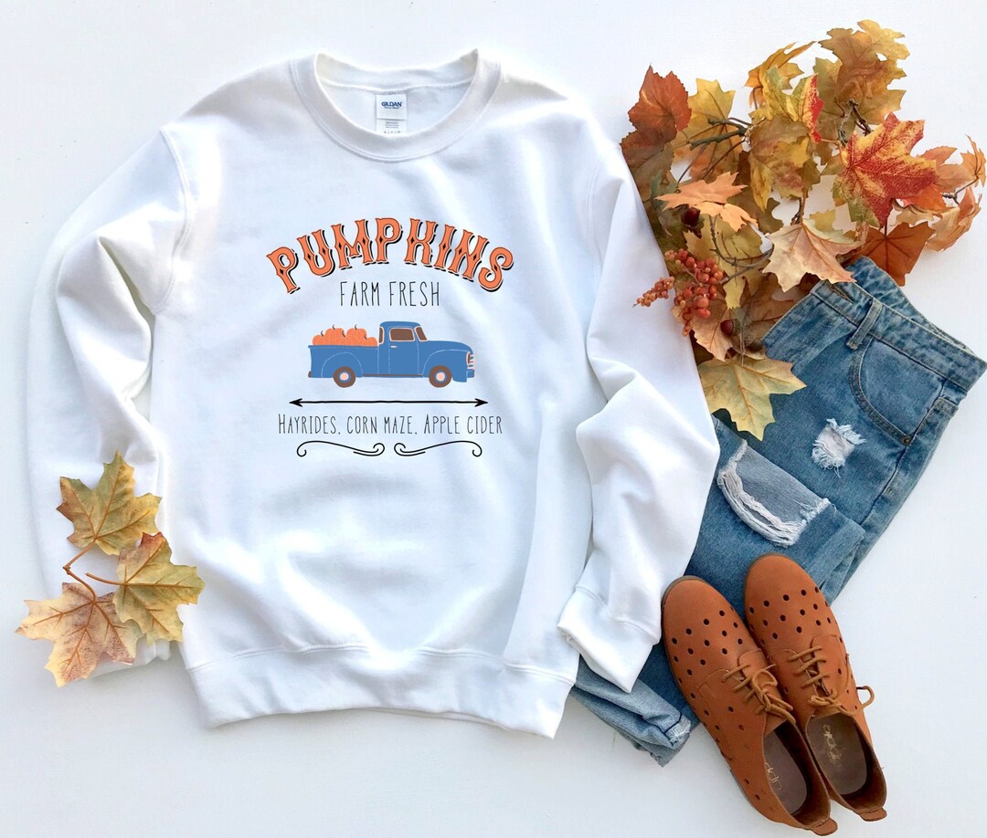 Farm Fresh Pumpkins Fall Sweatshirt Women, Fall Sweater, Fall Pumpkin ...