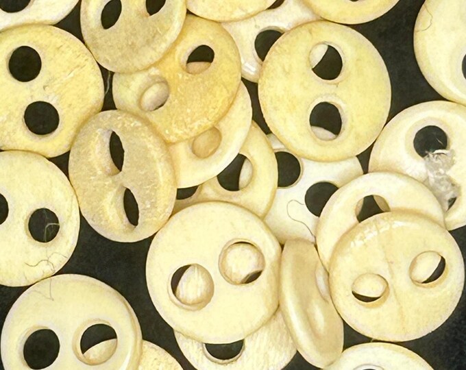 Two-hole, Hand-carved Bone Buttons Set of Six (6) 1cm, Off-white - Etsy