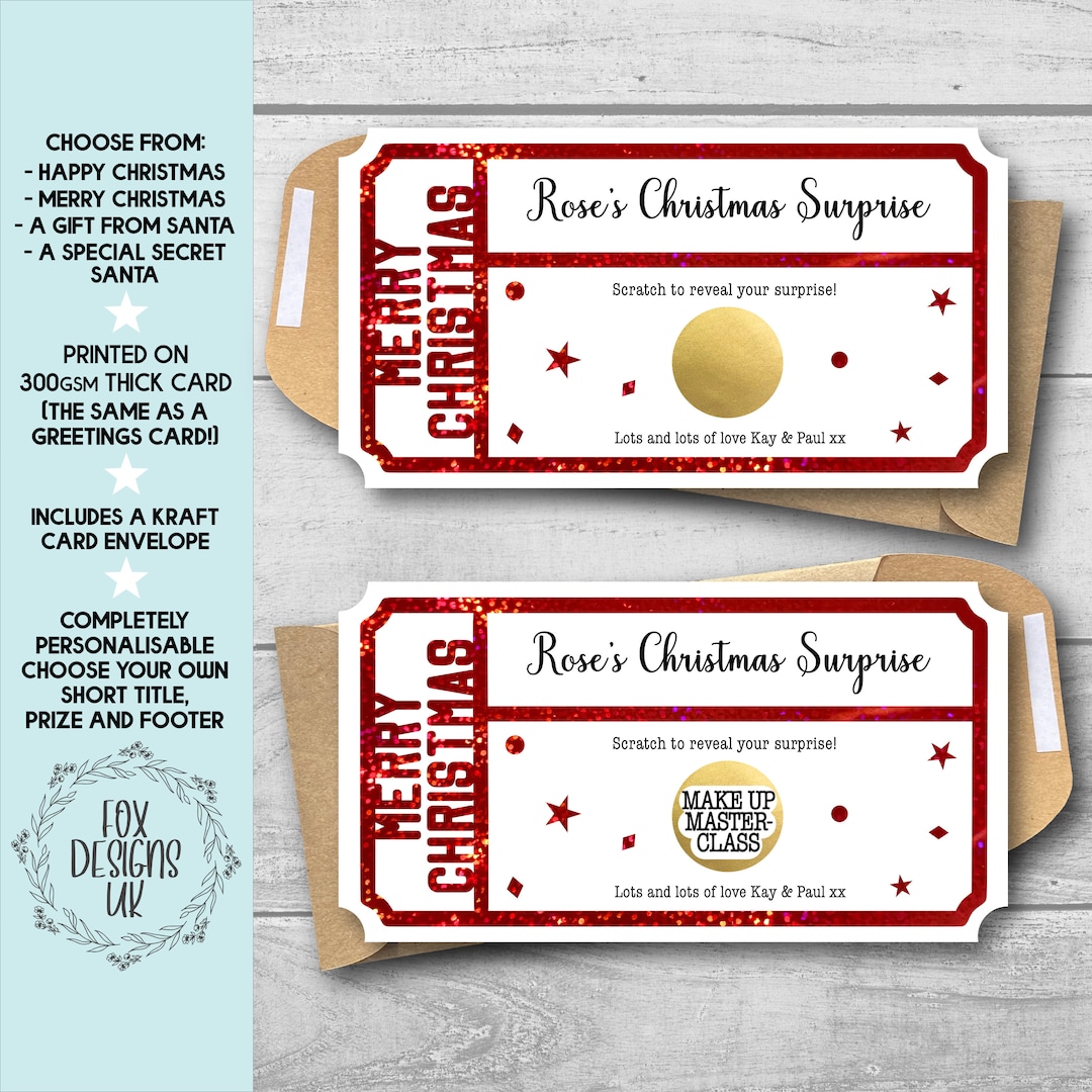 Personalised Christmas Mystery Gift Voucher With Envelope - Etsy UK