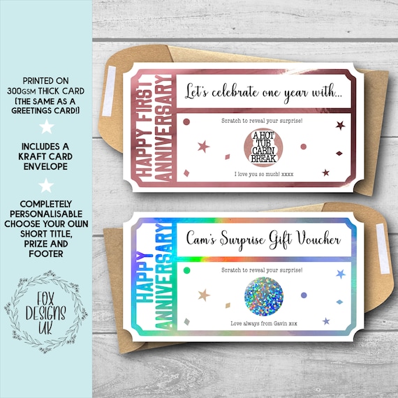 Personalised Unique Mystery Gift Voucher Surprise First Paper | Etsy