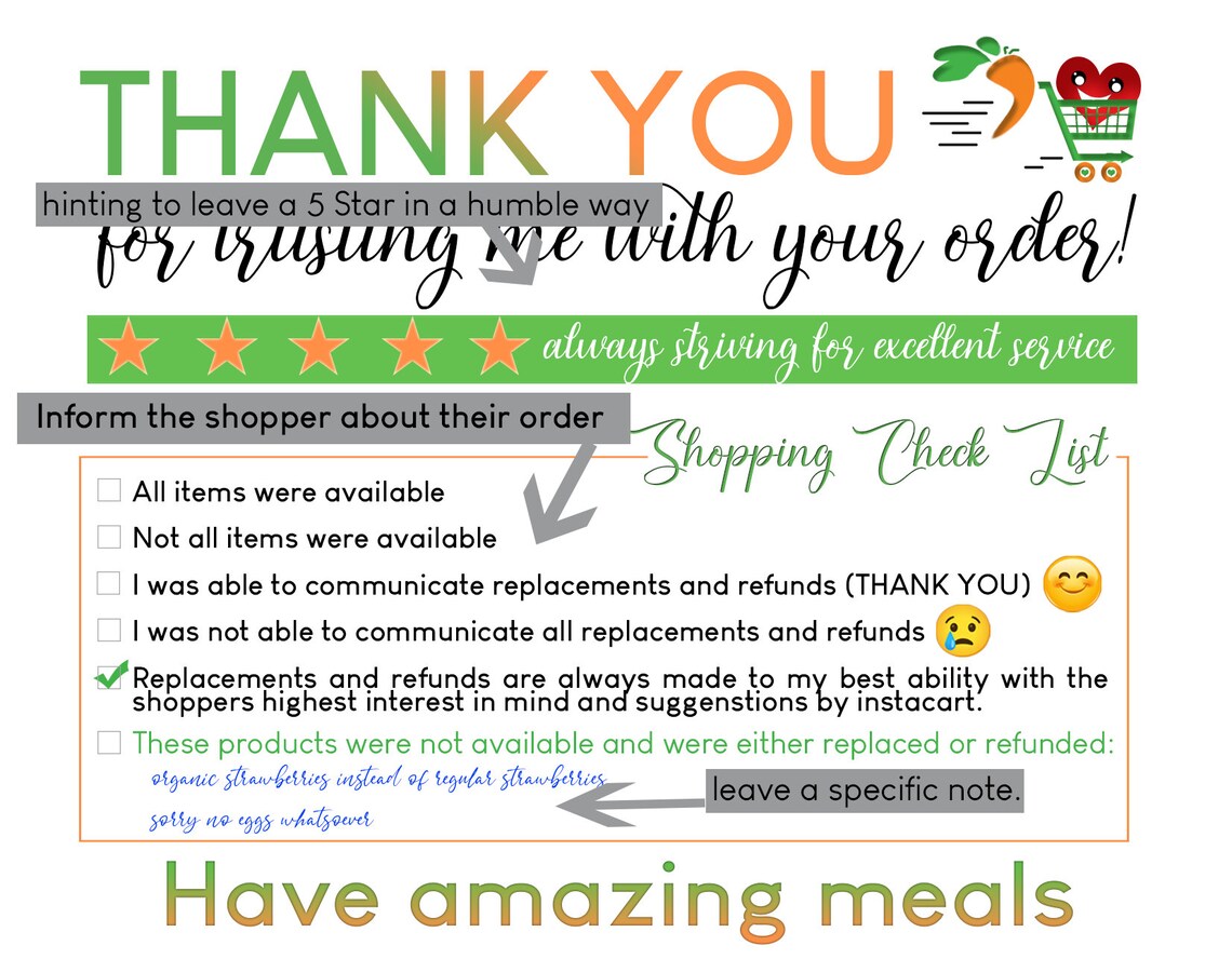 SHOPPER Thank You Card Printable Digital Download - Etsy