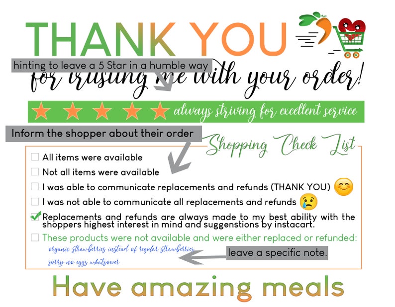 SHOPPER Thank You Card - Printable Digital Download - COMMUNICATION ...