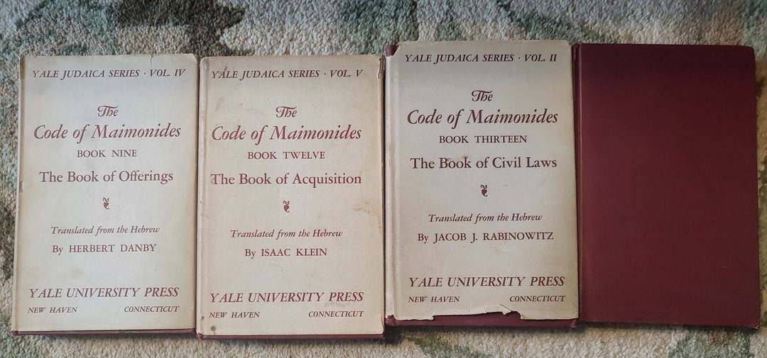 The Code of Maimonides Books First Editions 1949-1951 59.99 Each - You ...
