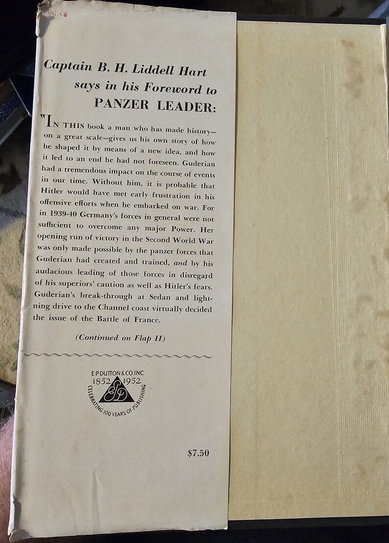 Panzer Leader by General Heinz Guderian First US Edition 1954 - Etsy