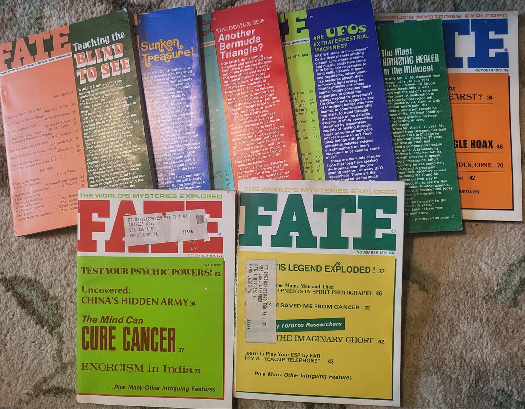 Fate Magazines 1975 Paranormal Occult 9.99 Each - You Pick - Etsy