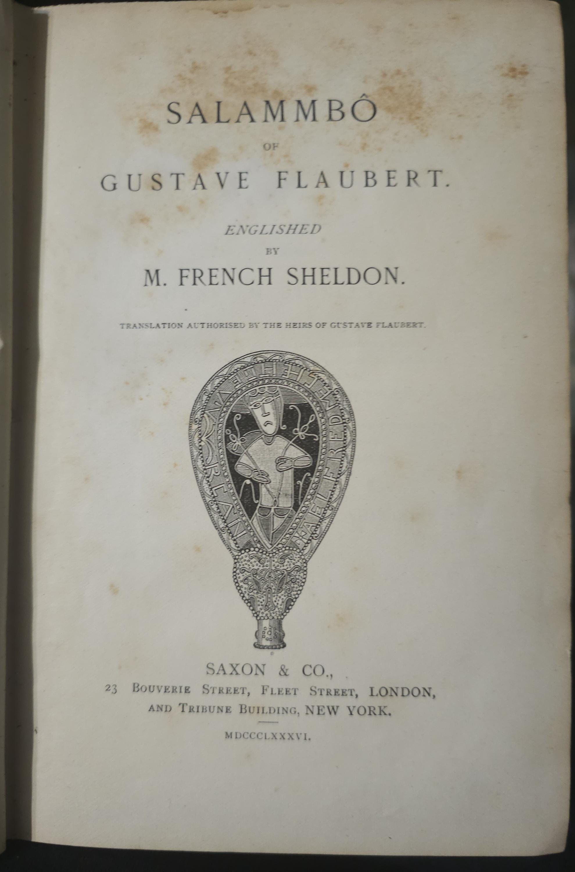 Salammbo by Gustave Flaubert First English Edition 1886 - Etsy