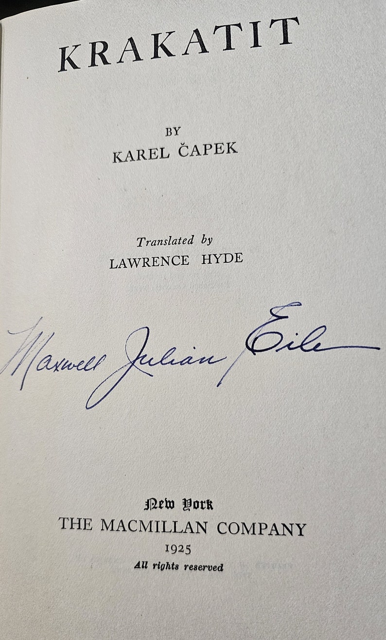 Krakatit by Karel Capek First Edition 1925 - Etsy