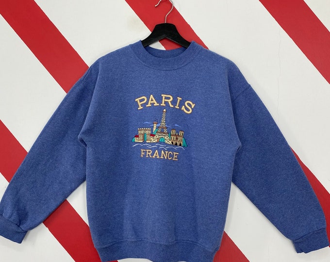 Vintage 90s Paris Sweatshirt Paris Crewneck Paris France Sweater ...